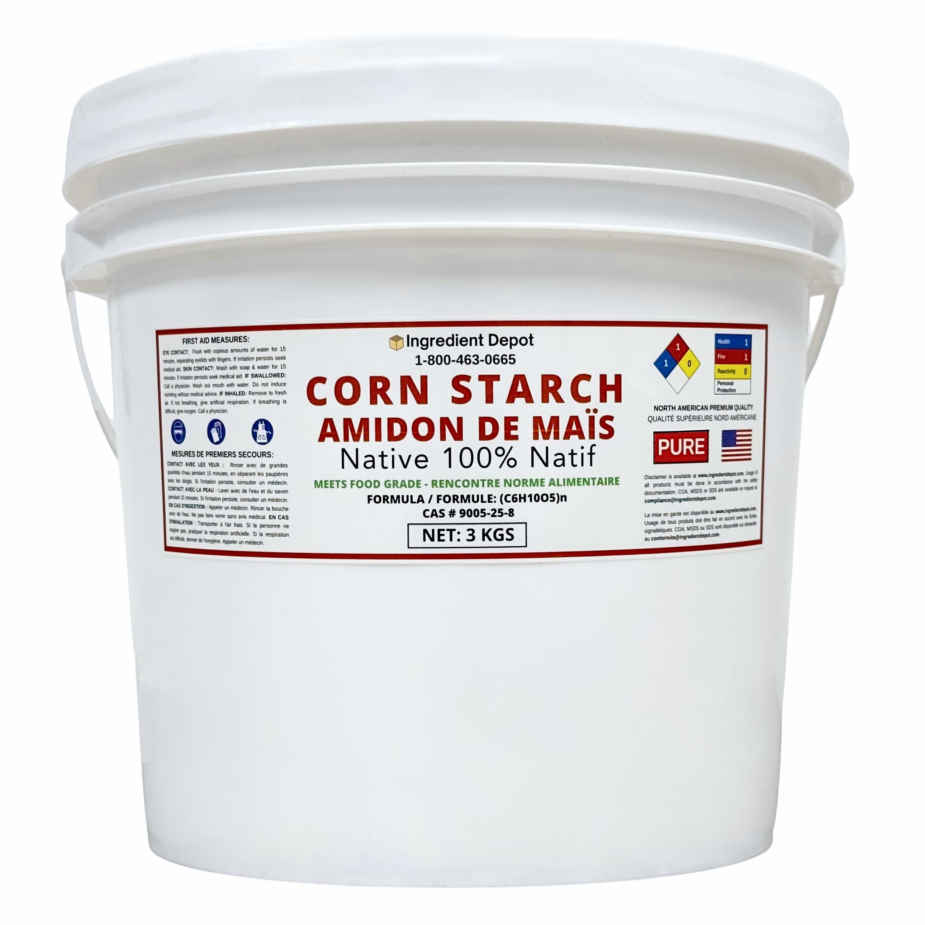 Ingredient Depot - Corn Starch, Native, Food Grade 1 kg to 22.68 kgs