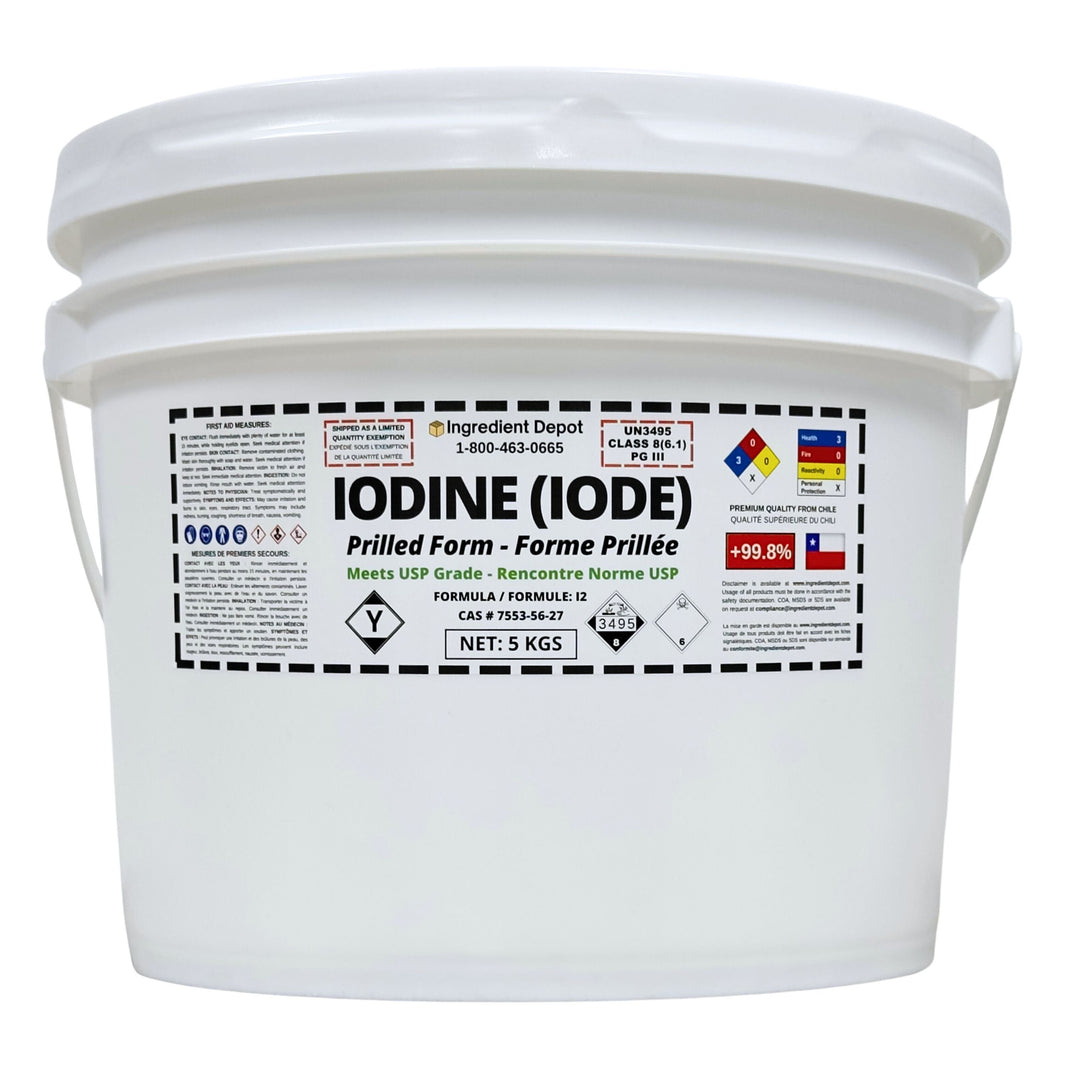 Iodine Prilled 99.8% | 50g to 50kg Options | USP Grade – Ingredient Depot