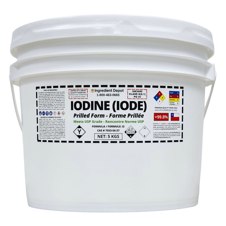Iodine Prilled 99.8% | 50g to 50kg Options | USP Grade – Ingredient Depot